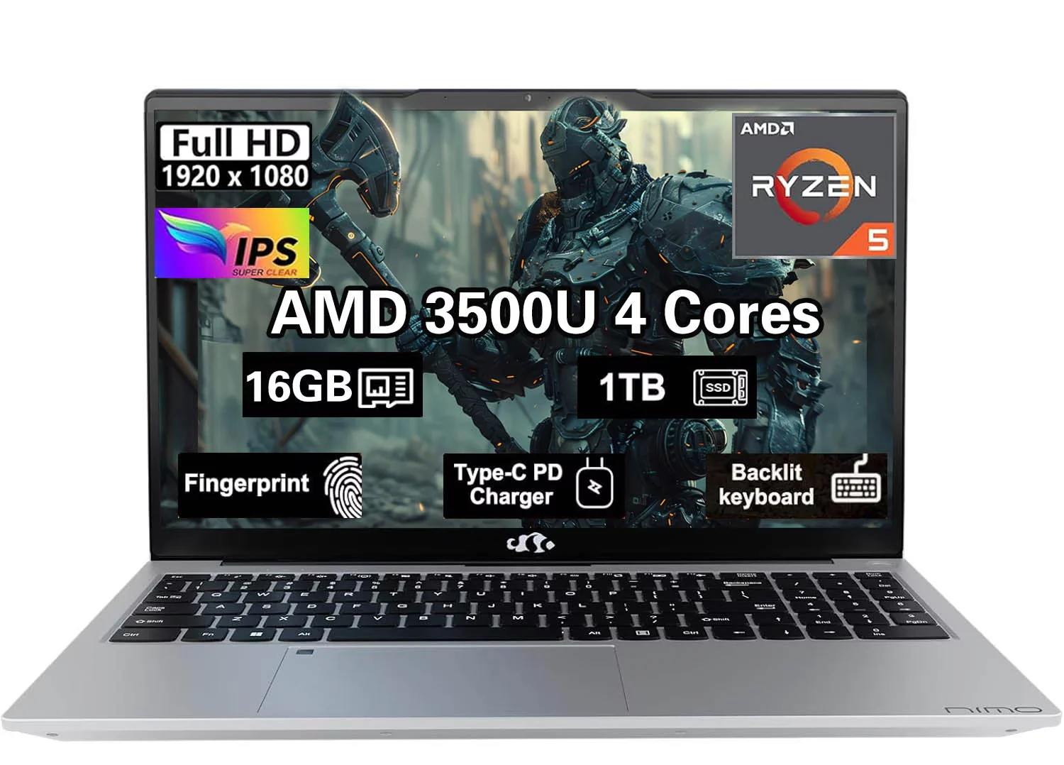 15.6" FHD New Business Laptop Computer, AMD Ryzen 5 3500U, 16GB RAM ...