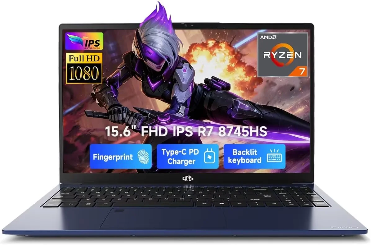 15.6" Gaming Laptop-IPS FHD, AMD Ryzen 7 8745HS Radeon 780M GPU (Beat ...