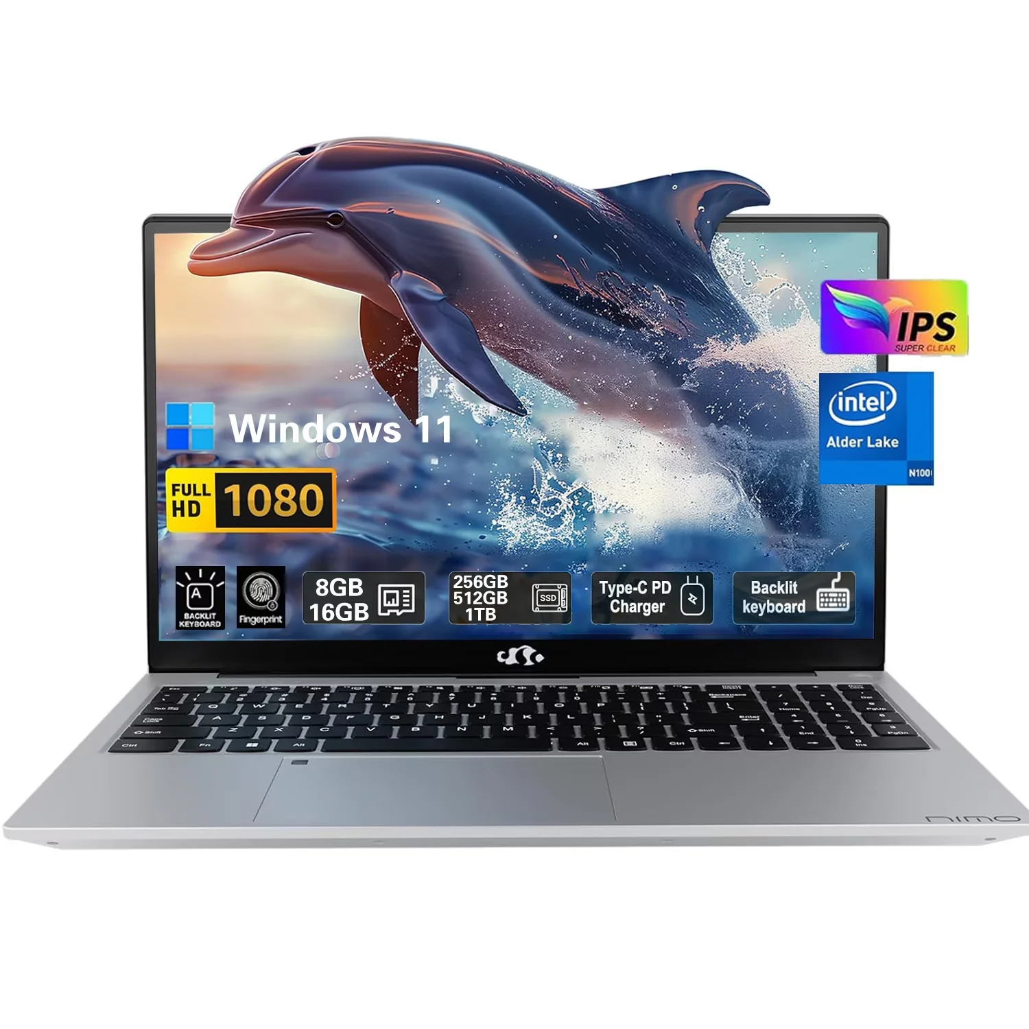 15.6 High-Performance Laptop, 3.4 GHz Intel N100 Processor, 16GB RAM ...