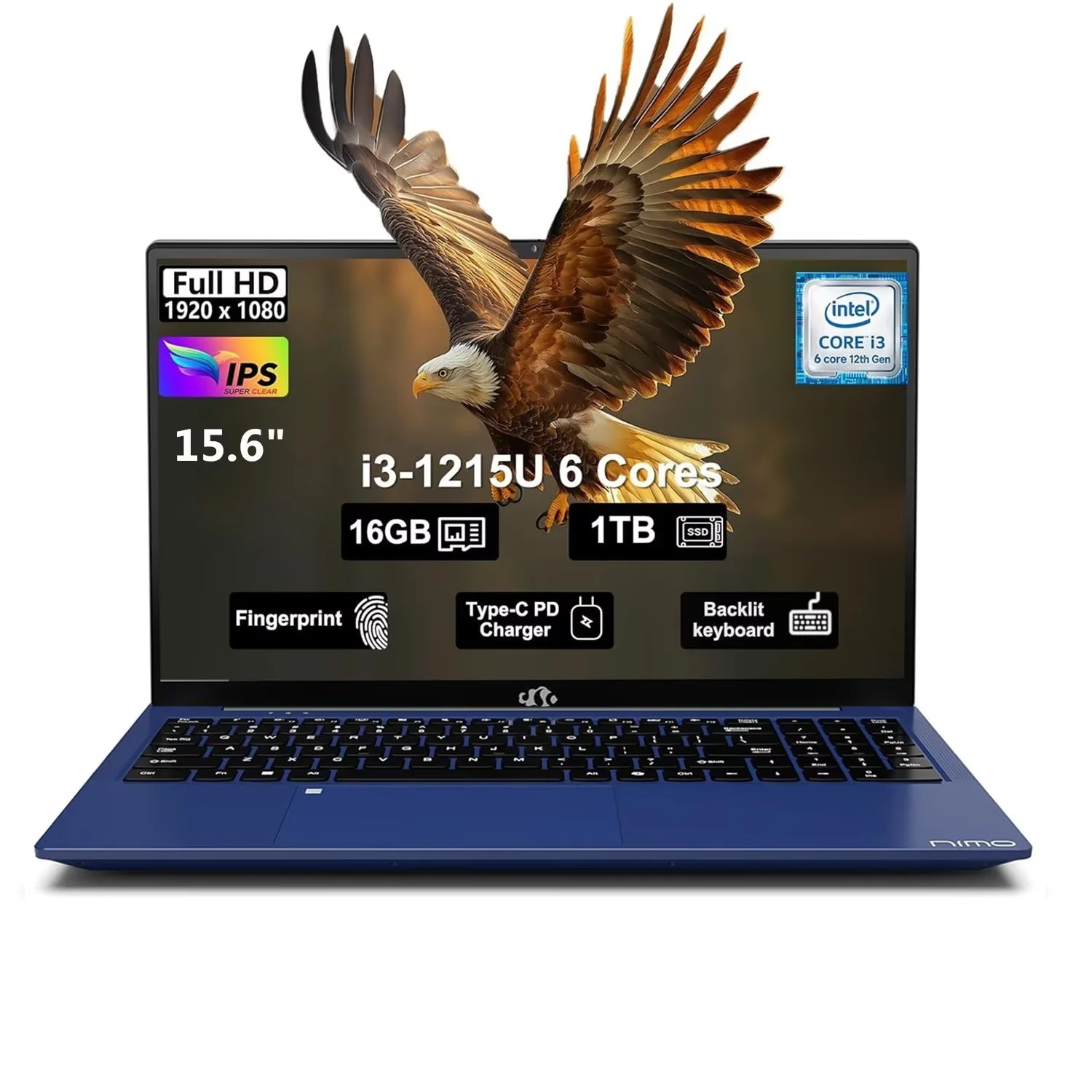 15.6" IPS FHD Business Laptop, Intel 6 Core i3-1215U 16GB RAM 1TB SSD ...