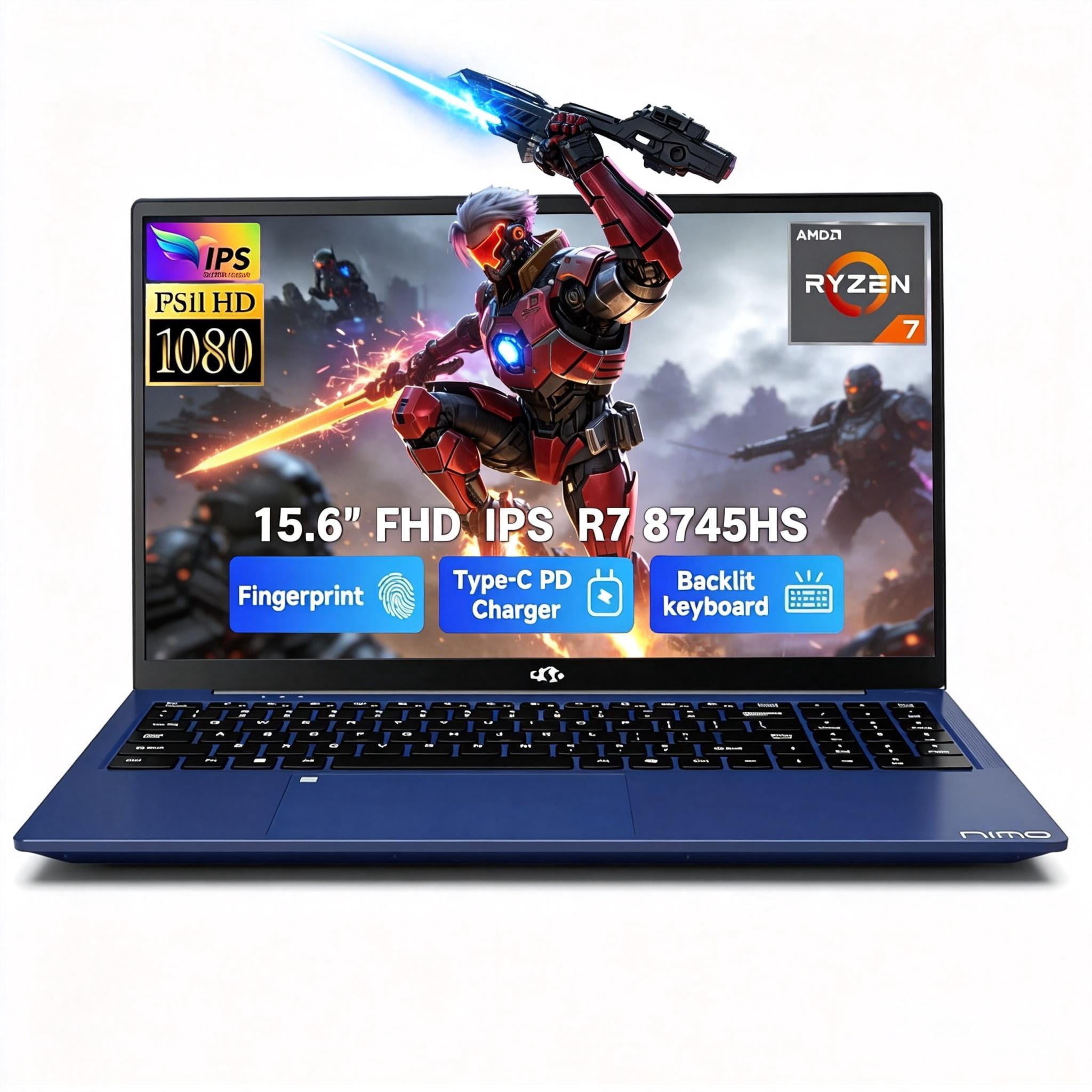 15.6" IPS FHD Gaming Laptop 64GB DDR5 RAM 1TB SSD AMD Ryzen 7 8745HS ...