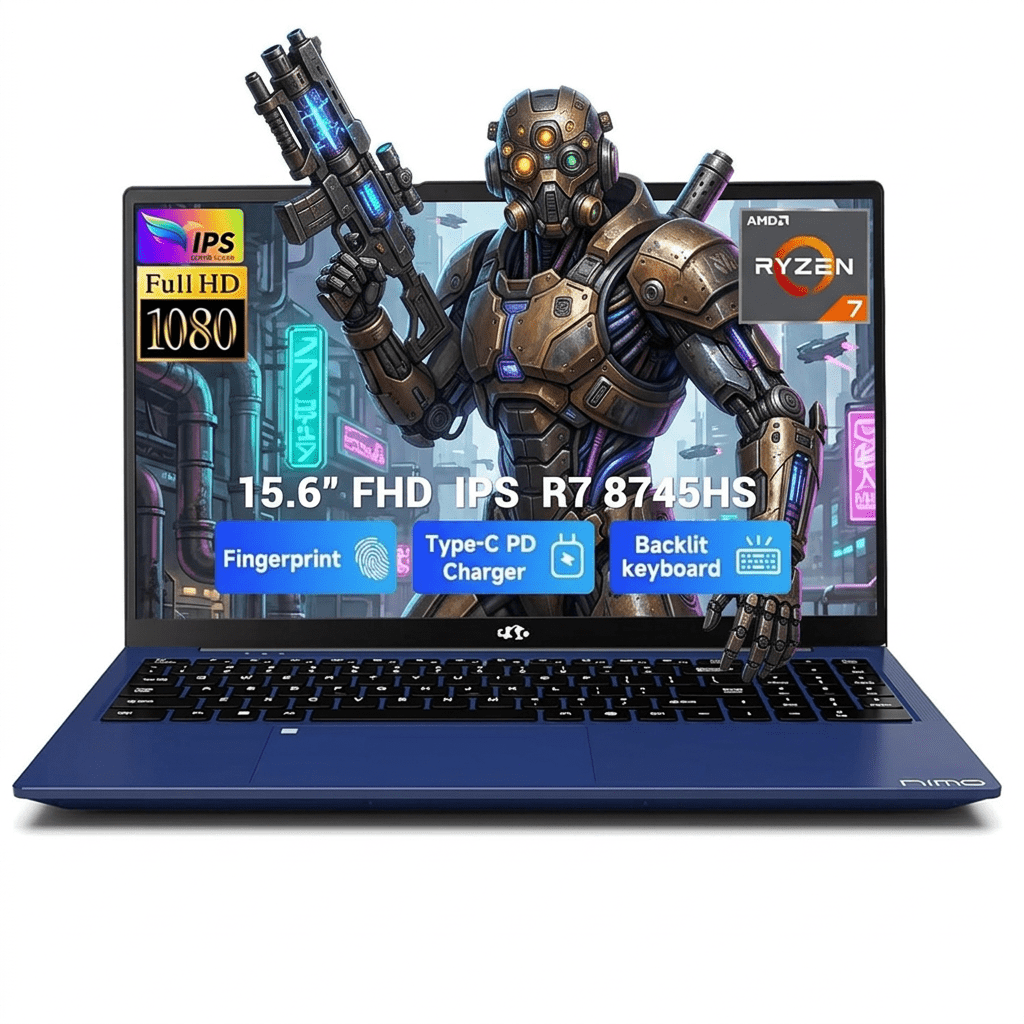 15.6" IPS FHD Gaming Laptop 64GB DDR5 RAM 2TB SSD AMD Ryzen 7 8745HS ...