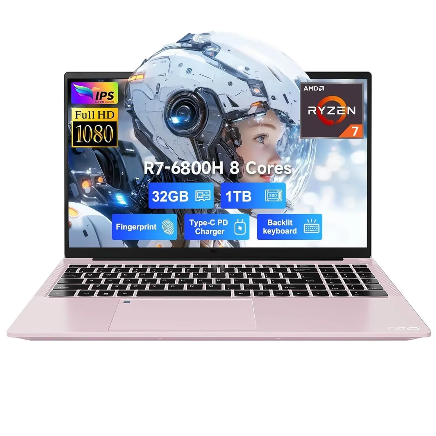 15.6" IPS FHD Gaming Laptop 8 Cores AMD Ryzen 7 6800H(Beat Intel i7 ...