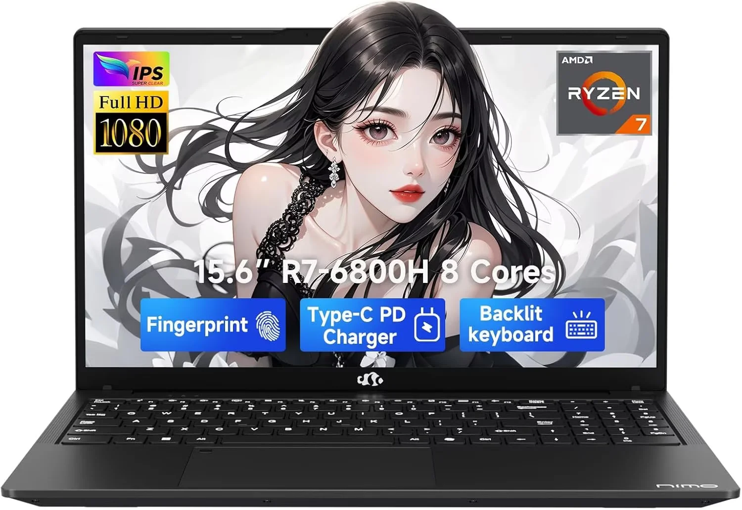 15.6" IPS FHD-Gaming-Laptop, 8 Cores AMD Ryzen 7 6800H (Beat i7-12700H ...