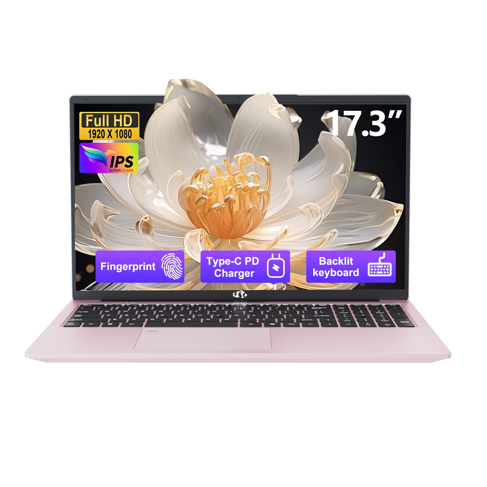 17.3"Laptop-Computer Pink Student-Laptop with Backlit Keyboard ...