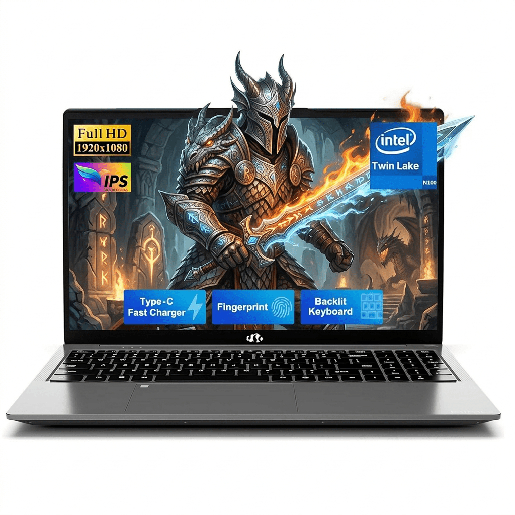 15.6" IPS FHD Laptop, Intel Pentium Quad Core N100 8GB RAM 256GB SSD ...