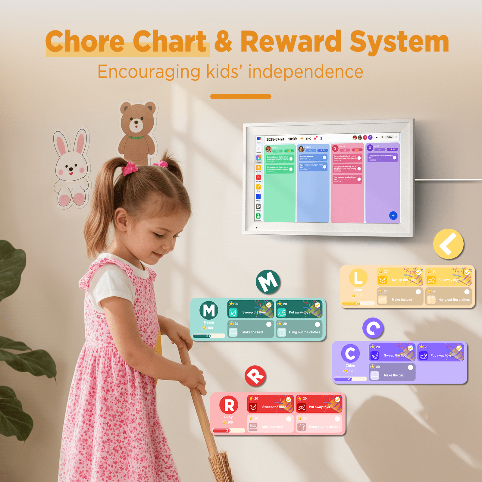 15.6 Inch Digital Calendar WiFi Smart Digital Calendar Planner & Chore ...