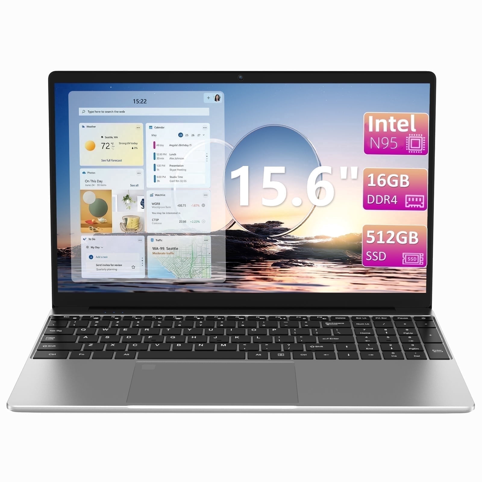 15.6''FHD Laptop,Intel Celeron N95 Processors,16GB DDR4 512GB SSD ...