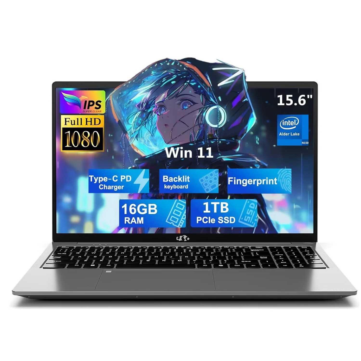 15.6" Laptop FHD IPS Student Notebook Computer 16GB RAM 1TB SSD 4 Cores ...