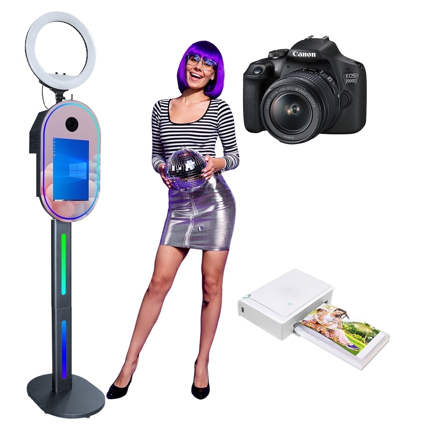 WideMeet Portable Mirror Photobooth with 15.6''Touch Screen Selfie ...