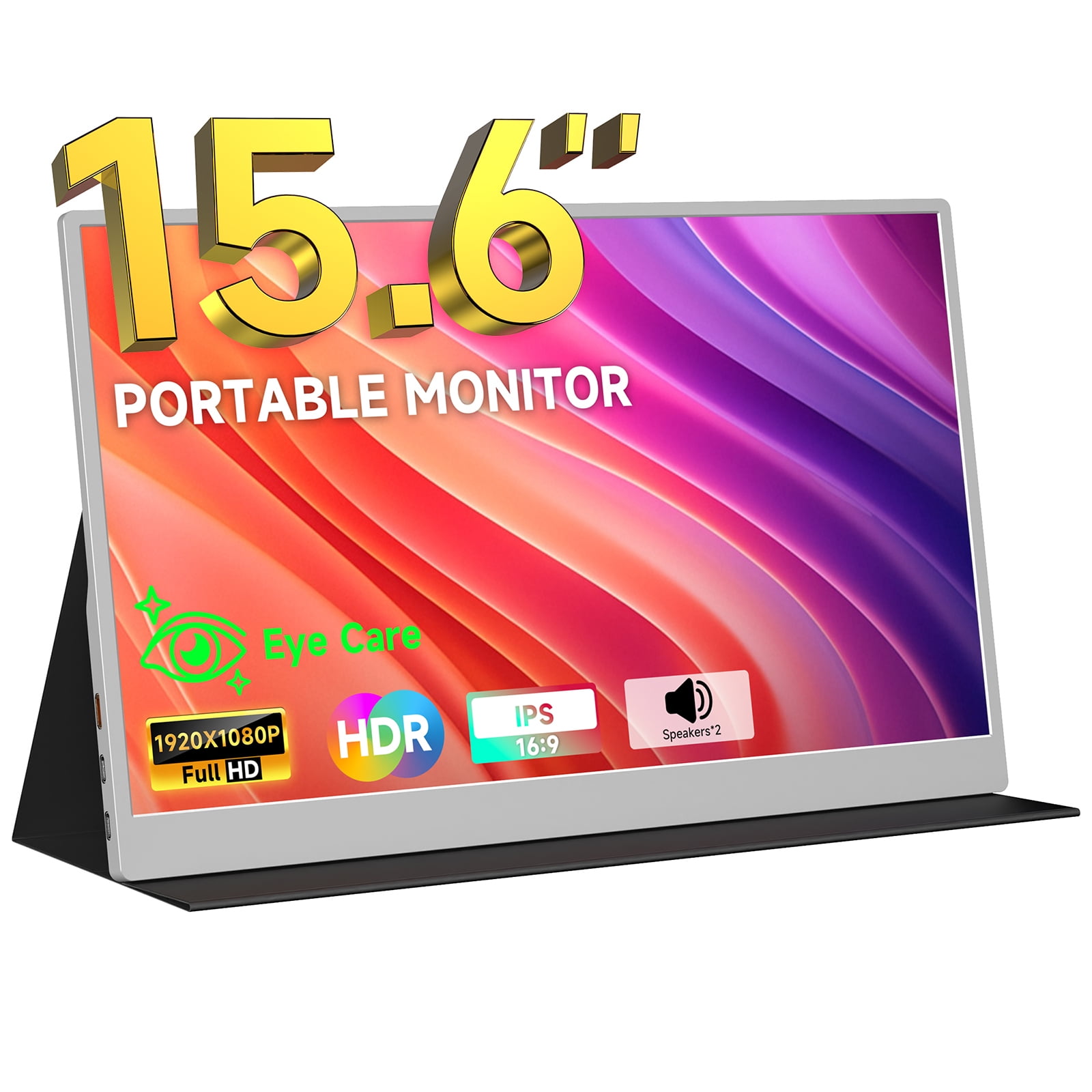 15.6" Portable Monitor 1080P FHD IPS Screen Extender with USB-C & HDMI ...