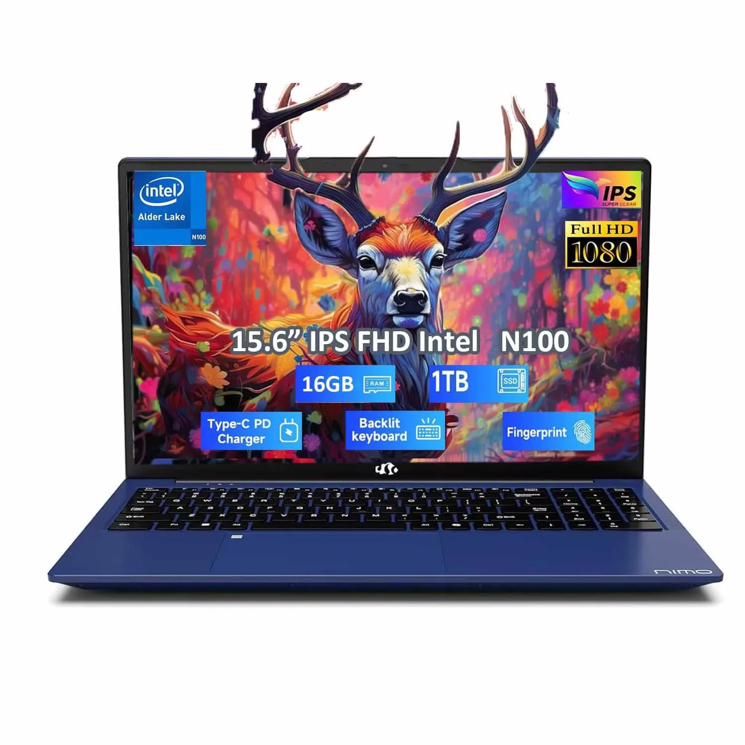 15.6 Student Laptop, 16GB RAM 1TB SSD Intel Pentium Quad Core N100 ...