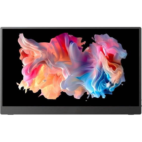 15.6" Ultra-Thin Portable with Leather Case, Zero-Frame IPS 1080P ...