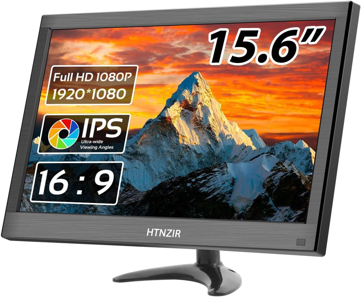 15.6 inch PC Monitor FHD IPS Display 1920 x 1080P LED Portable Monitor ...