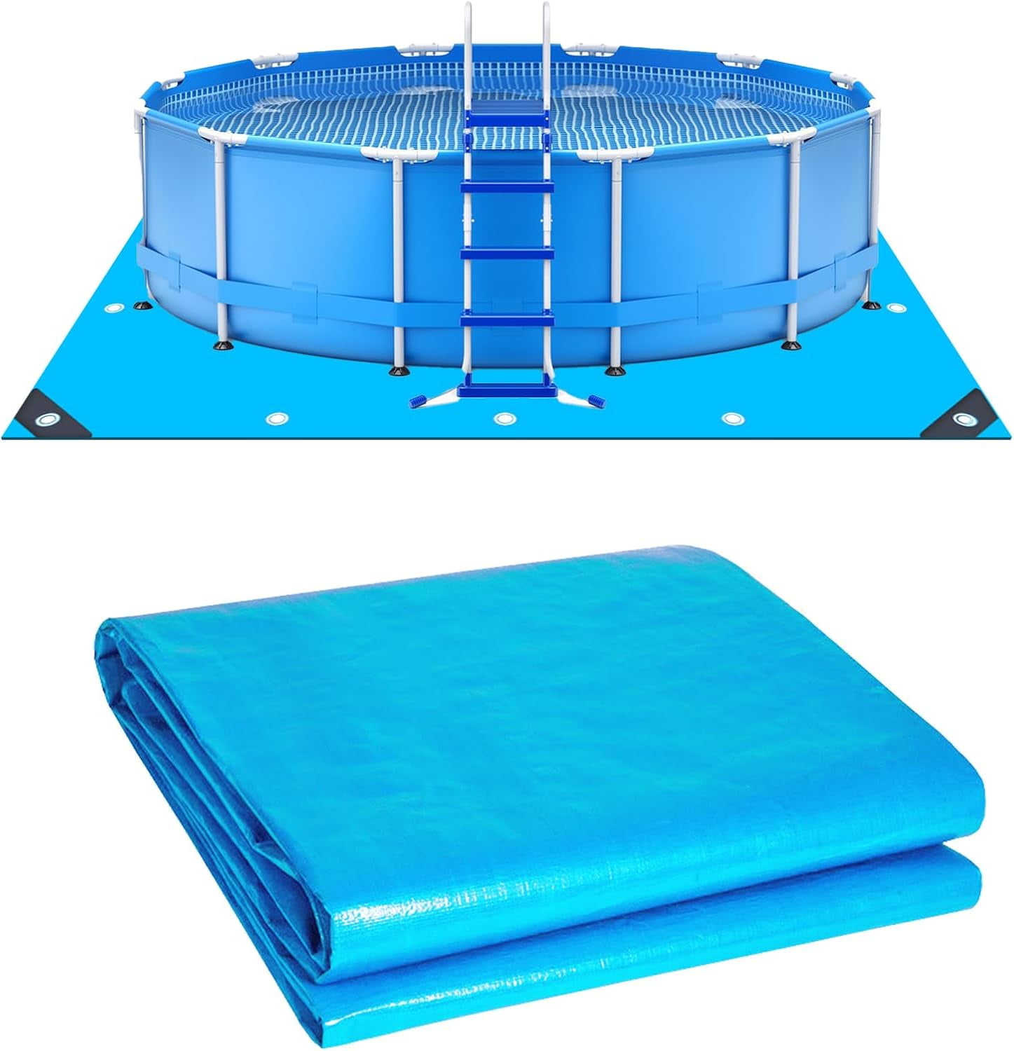 15.64 Ft Swimming Pool Ground Cloth, Square Swimming Pool Liner Pad ...