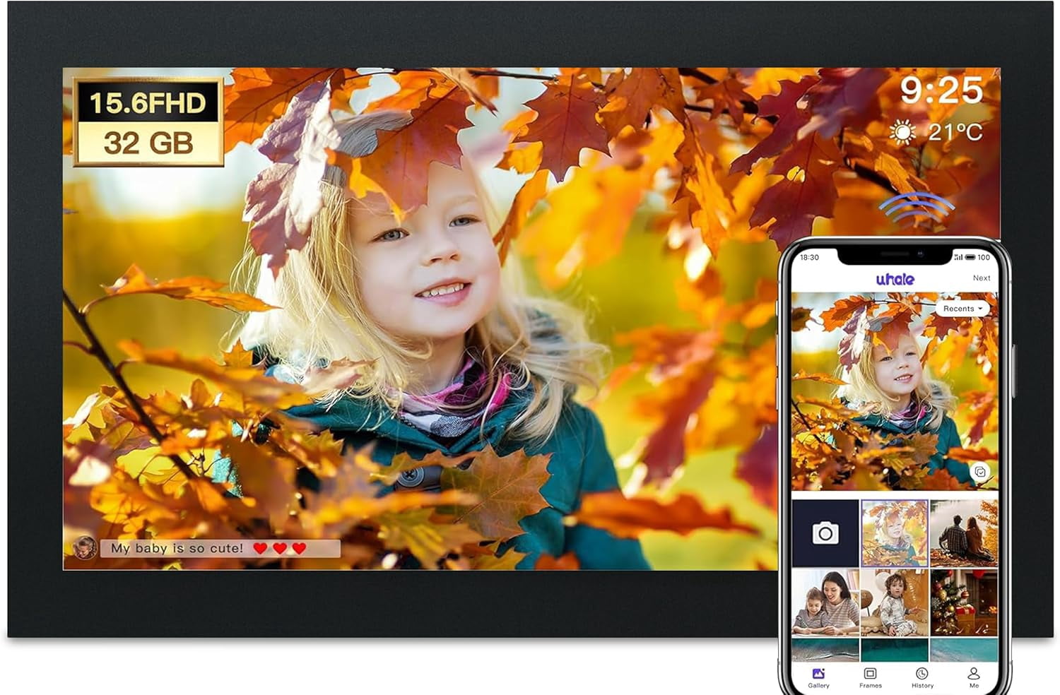 15.6Inch Touch Screen Large Digital Picture Frame,1920 * 1080 FHD WiFi ...