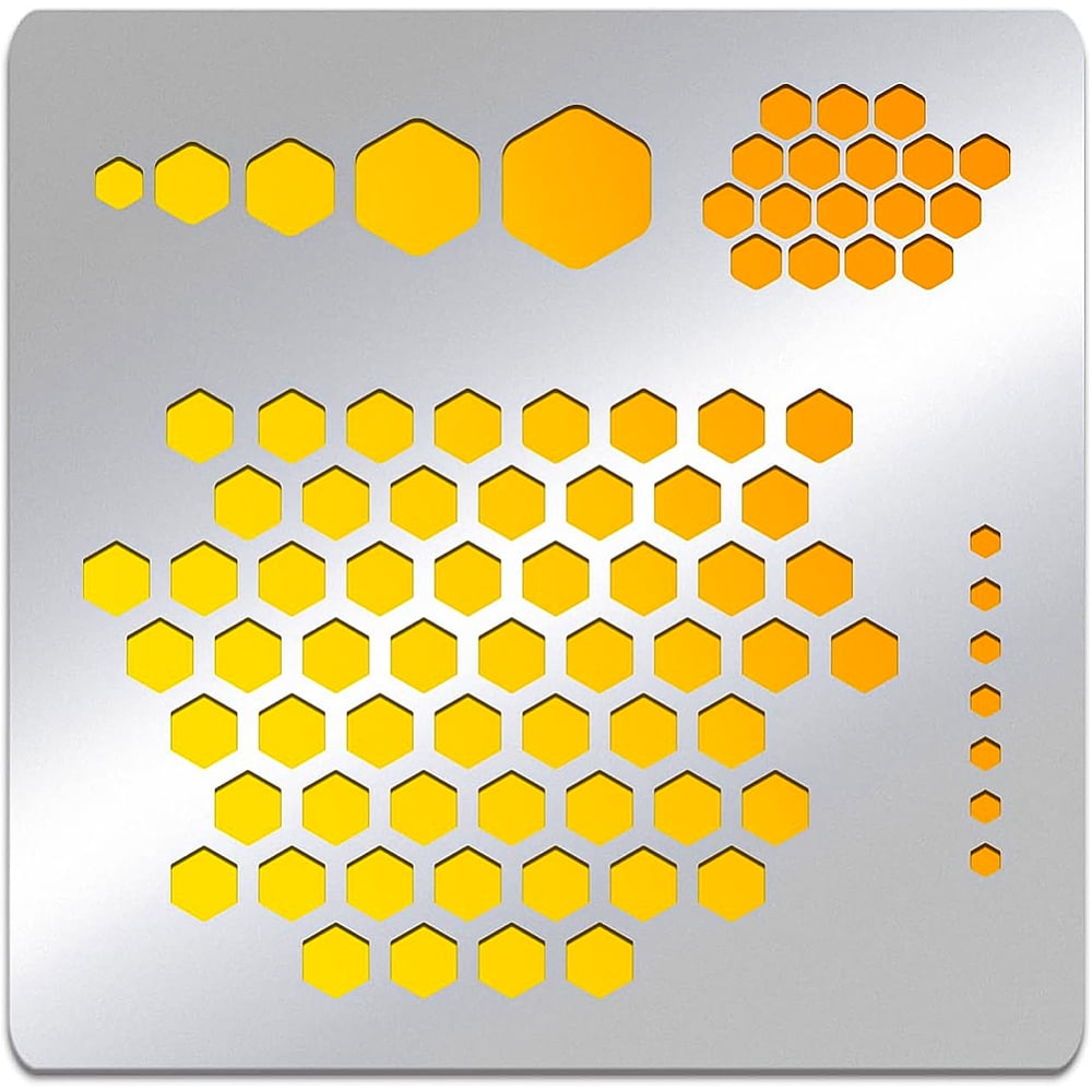 15.6x15.6cm Honeycomb Stainless Steel Stencils Hexagon Metal Stencil - Walmart.com