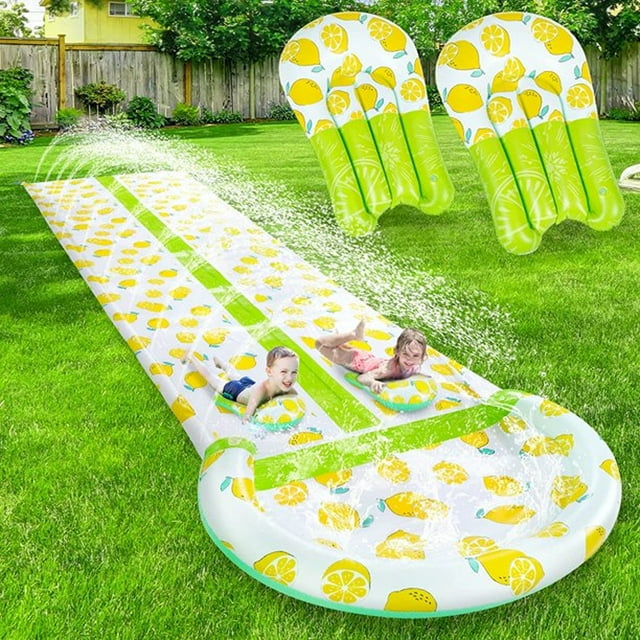 15 7 4 5ft Slip And Slide Double Deluxe Lemon Lawn Water Slides