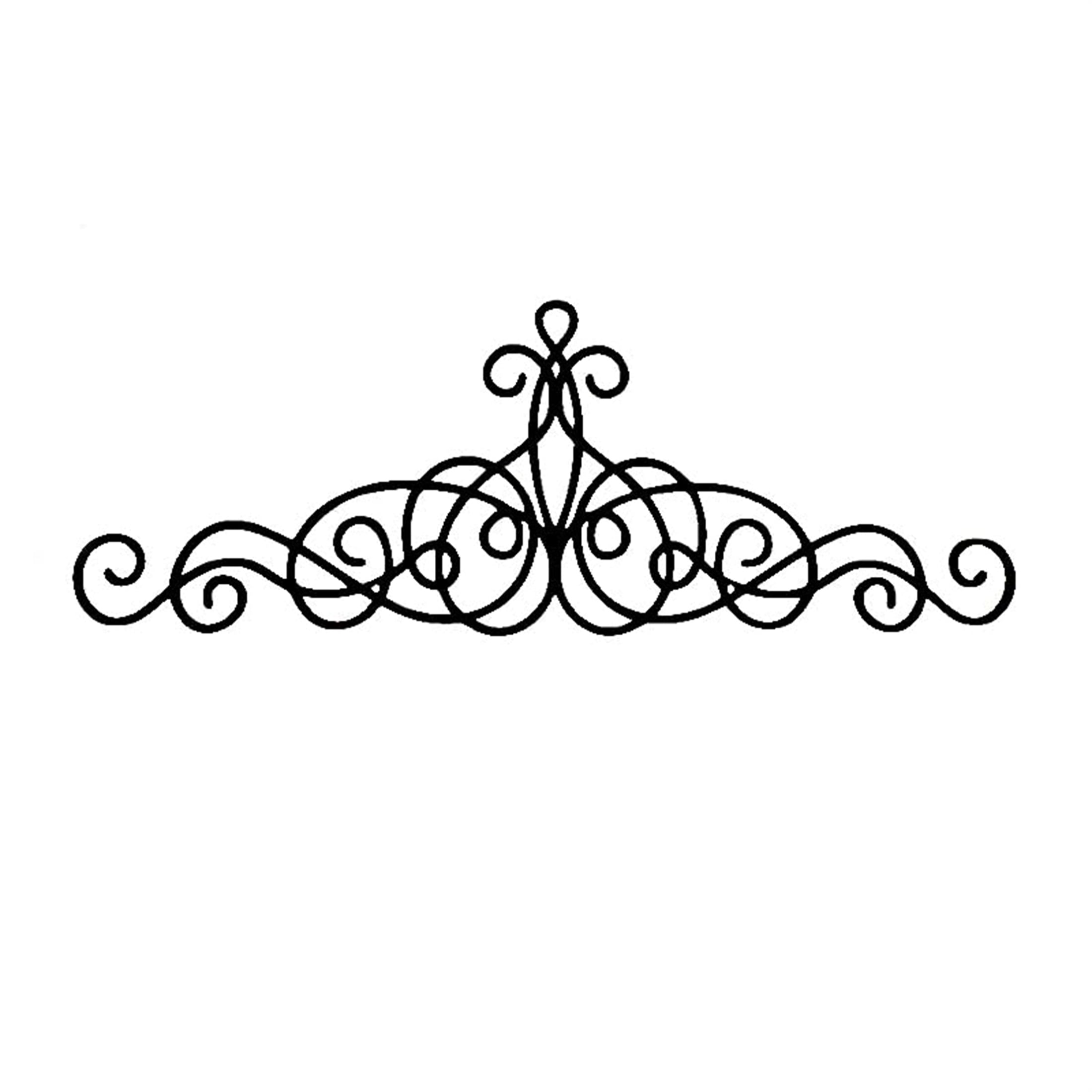 15.7×5.5 Inches Metal Wall Hanging Decor, Traditional Metal Scroll Home ...