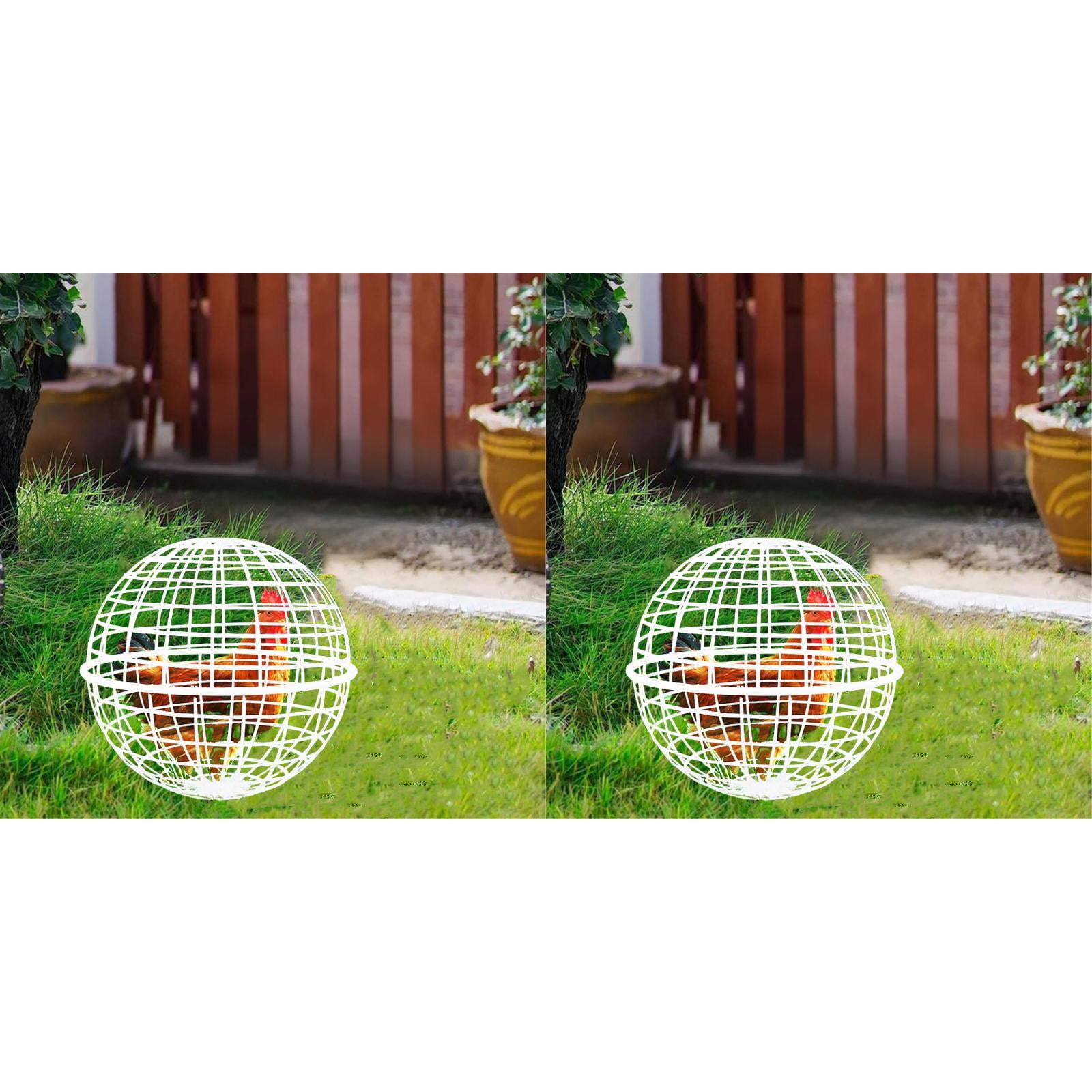 15.7'' Ball-Shaped Chicken Cage, (Pack of 2) Movable Chicken Coop Ball ...