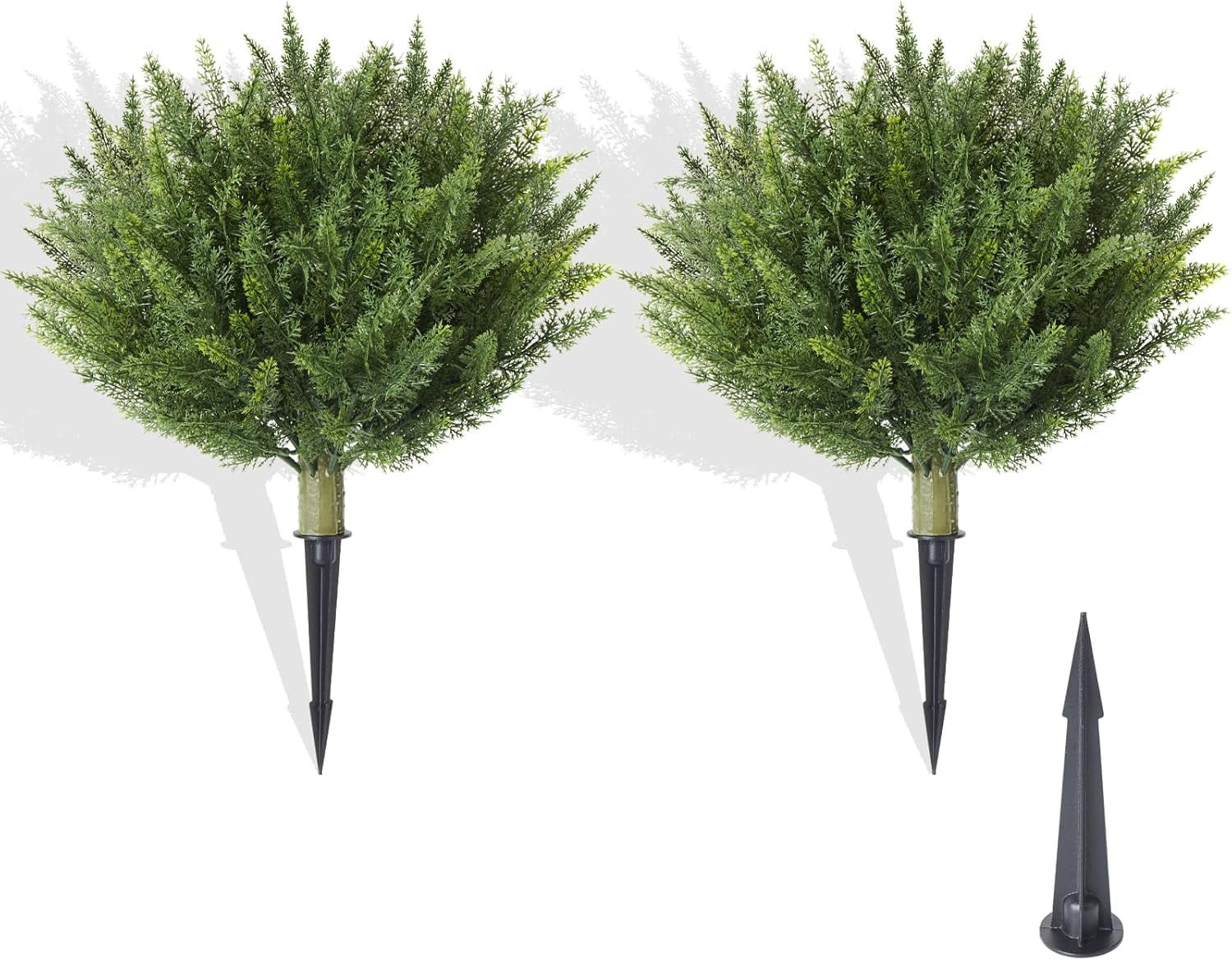 15.7" Christmas Shrubs, Artificial Cedar Ball Tree , 2 Packs of Cedar ...