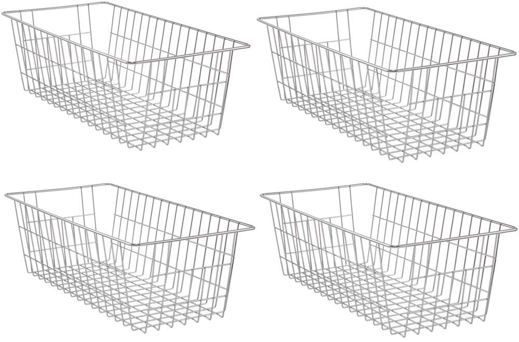 15.7" Freezer Baskets Wire Storage Baskets Bin Organizer Food,Kitchen ...