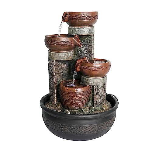 15.7''H Relaxation Desktop Waterfall Fountain Decor Portable Tabletop ...