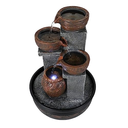 15.7''H Relaxation Desktop Waterfall Fountain Decor Portable Tabletop ...