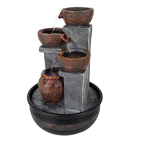 15.7''H Relaxation Desktop Waterfall Fountain Decor Portable Tabletop ...