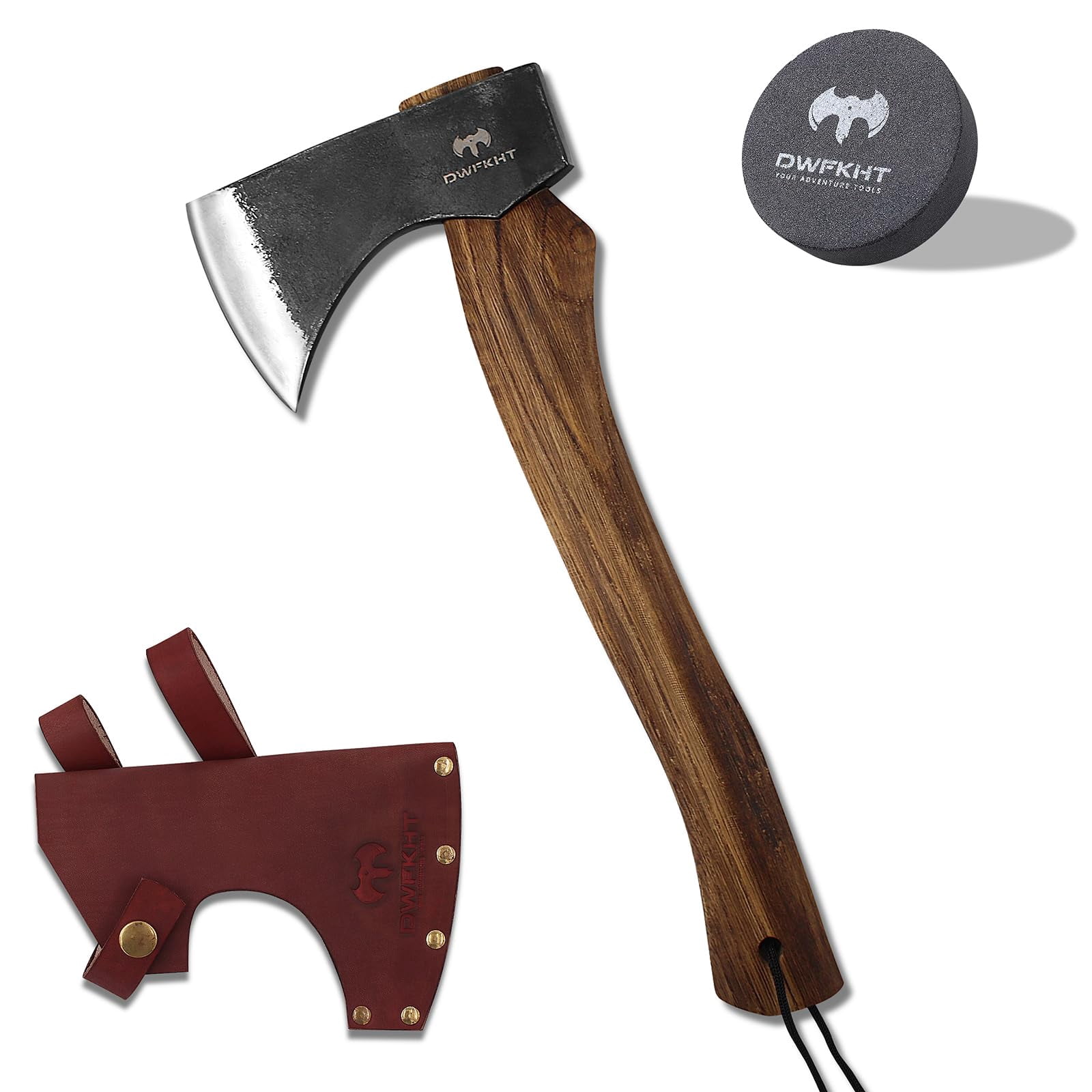 15.7" Hatchet Axe, Camping Hatchet, Hand-Forged Axe with Sheath for ...