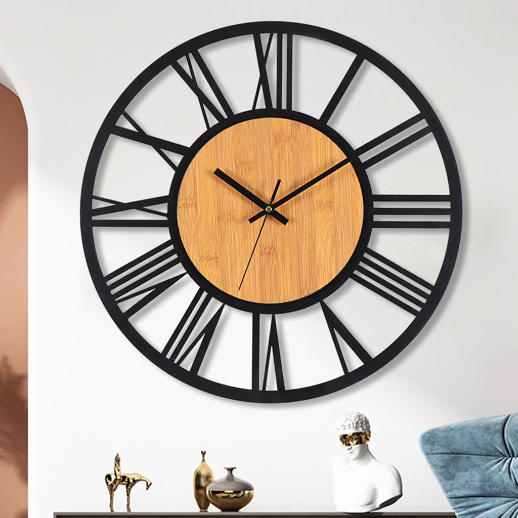 15.7 Inch Metal Large Wall Clock Decorative,European Retro Hollow Clock ...
