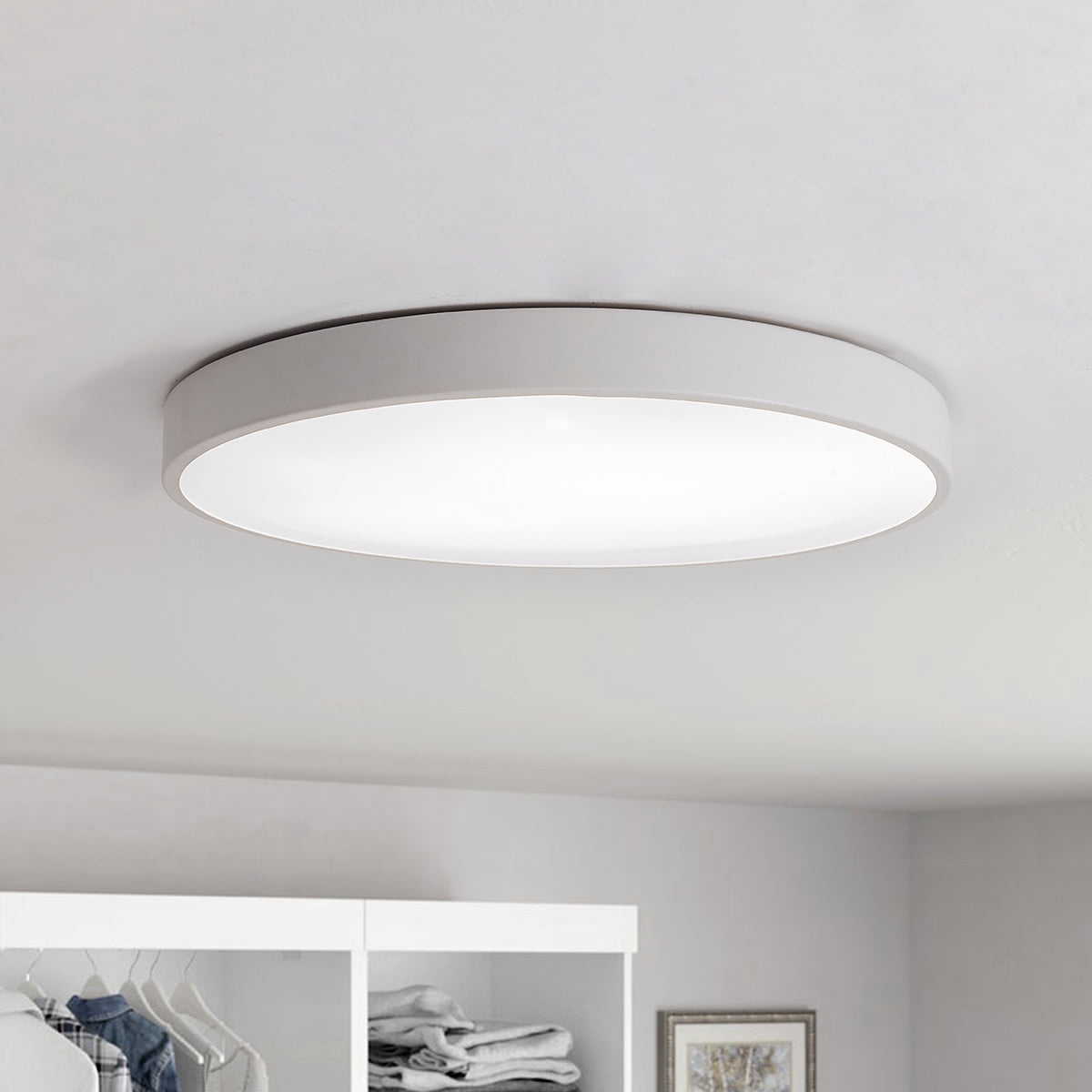 15.7 Inch Modern Round LED Ceiling Light, 36W Cold White Light ...