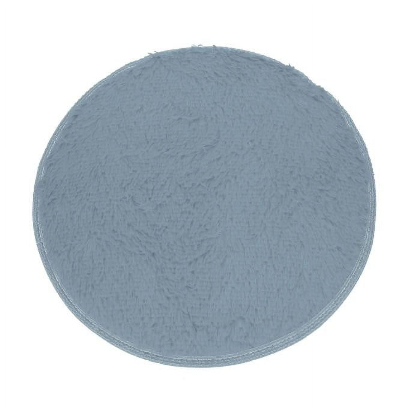 15.7 Inch Round Non-Slip Bath Mat, Wenini Coral Fleece Soft Shower Rug ...
