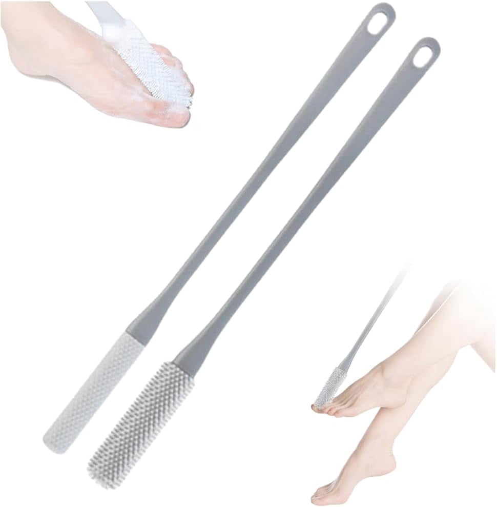 15.7" Long Handle Toe Cleaning Brush, Shower Foot Scrubber with ...