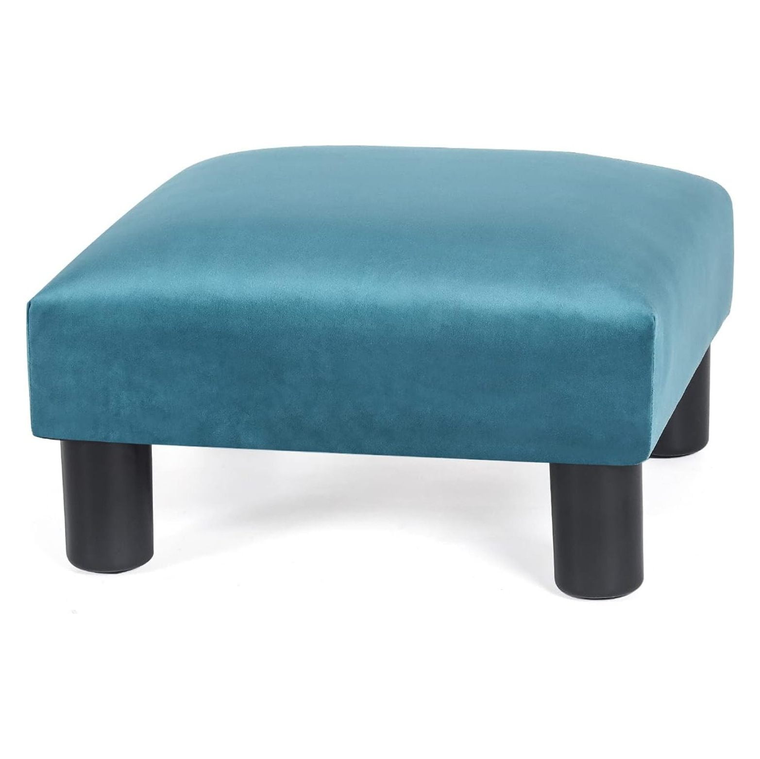 15.7'' Small Footstool Ottoman Upholstered Soft Footrest with Non-Skid ...