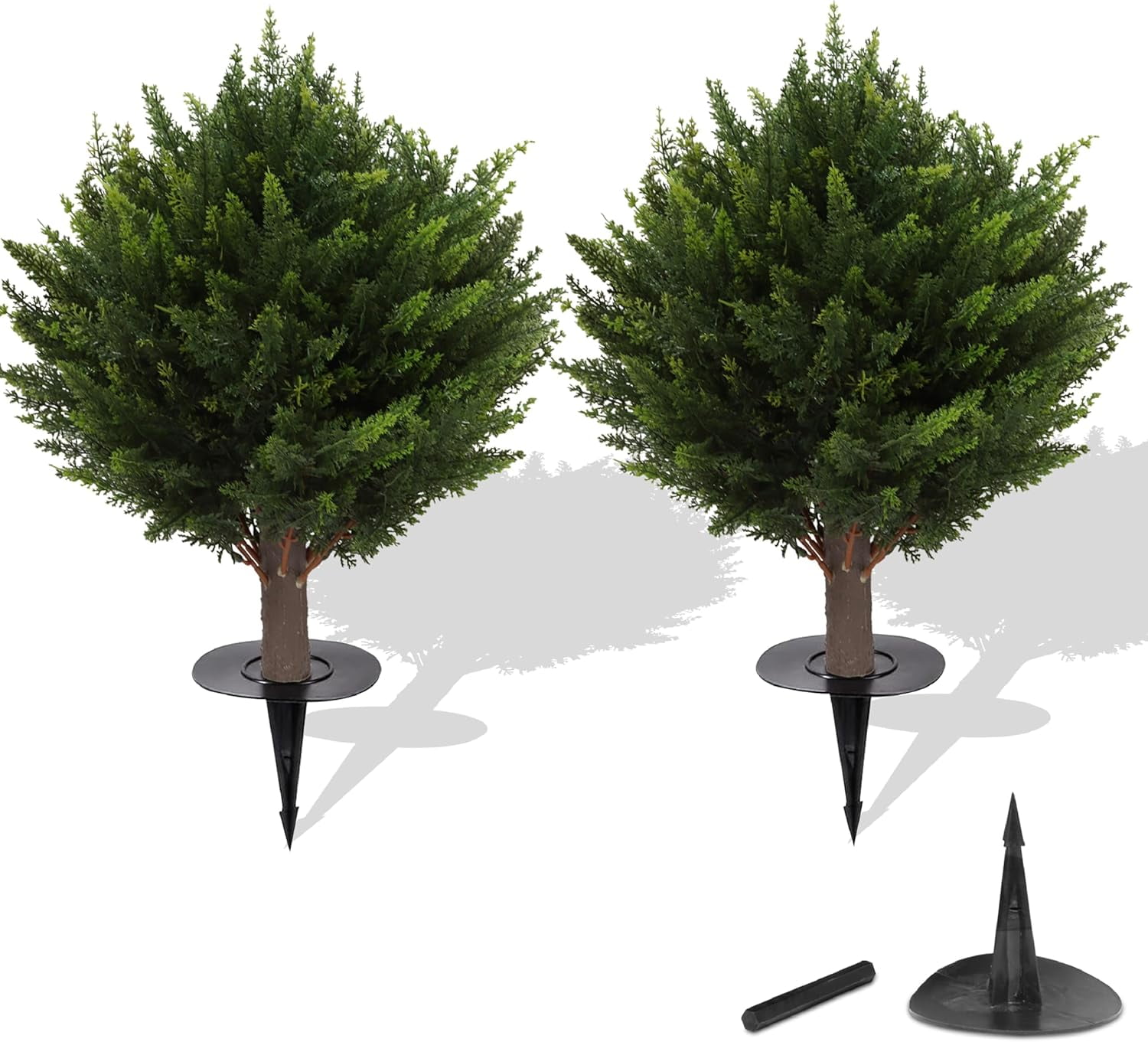 15.7 inch Height Set of Two Artificial Cypress Topiary – Breathe Life ...