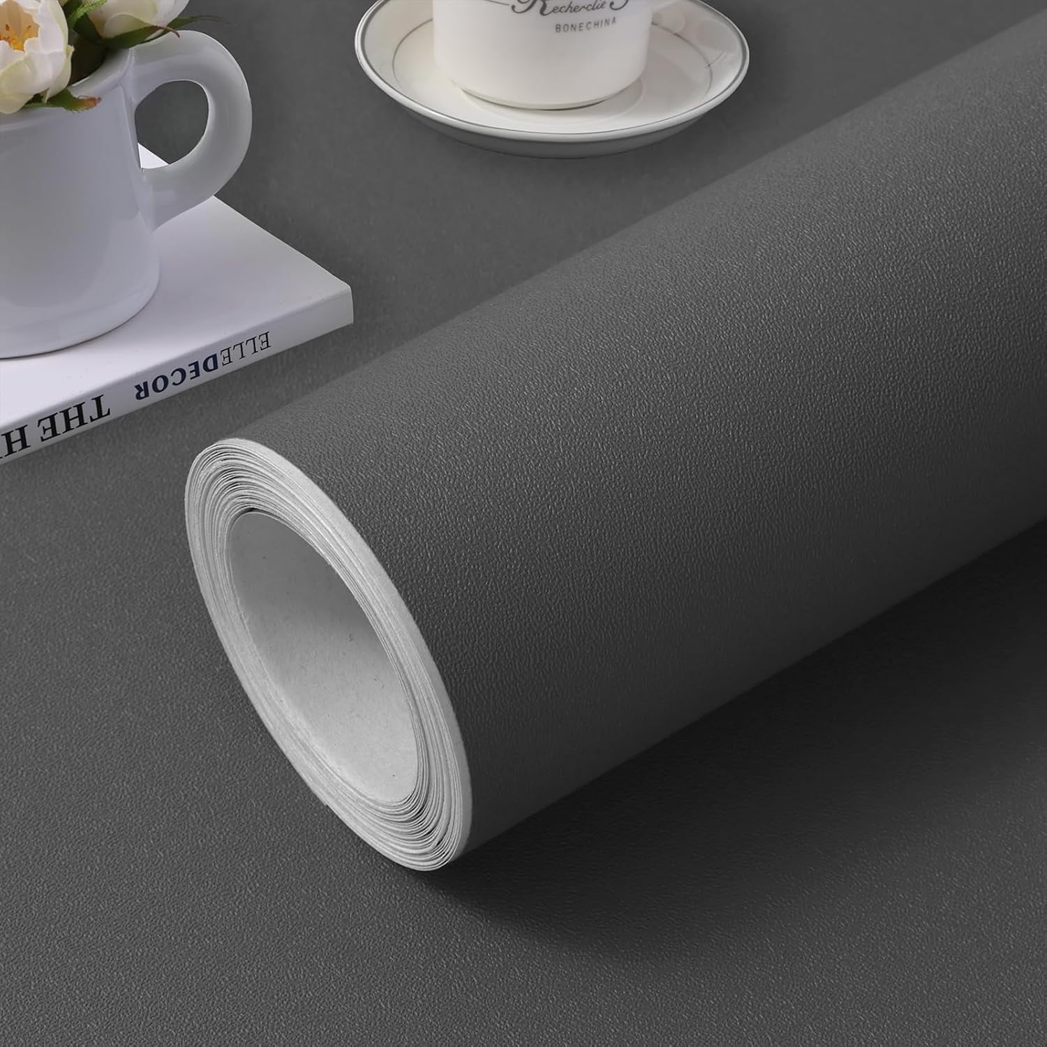 15.7 inchx118 inch Grey Wallpaper Self Adhesive Peel and Stick Wall ...
