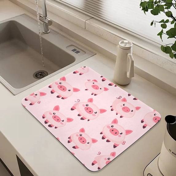 15.7" x 11.8"Diatomaceous Earth Dish Drying Mat Super Absorbent Non ...