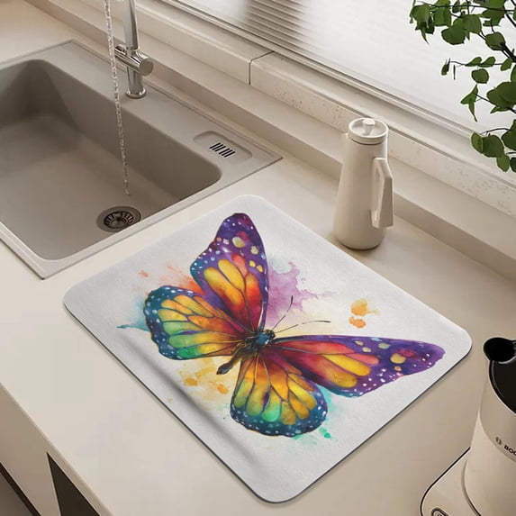 15.7" x 11.8"Diatomaceous Earth Dish Drying Mat Super Absorbent Non ...