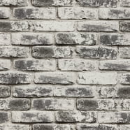 ESTA Home Burnham Black Brick Wall Wallpaper, 20.9-in by 33-ft ...