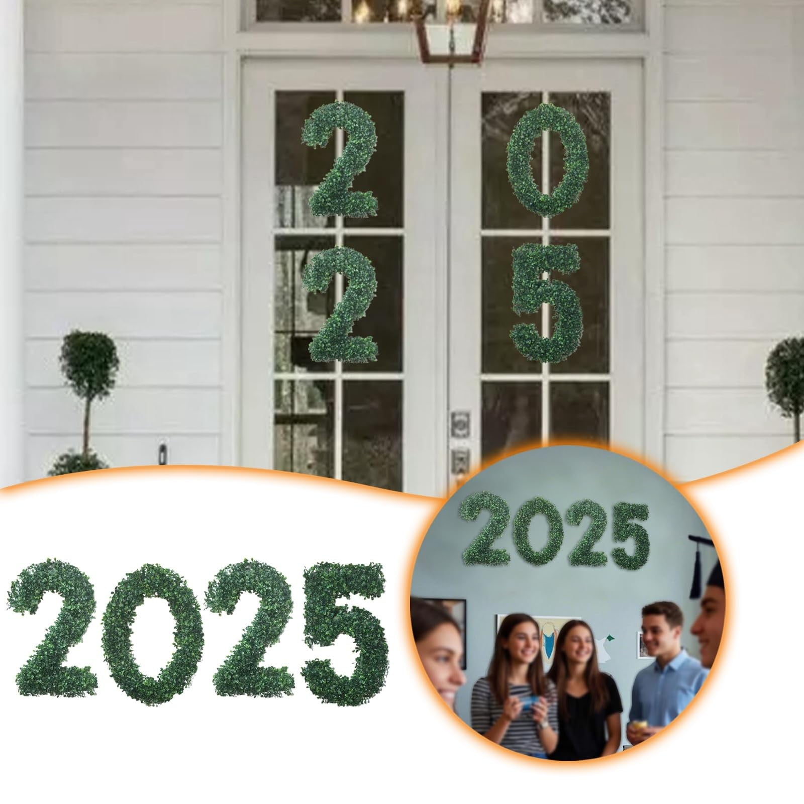 15.74 Inch Graduation Decorations - 2025 Numbers Kit Yard Sign - Green ...