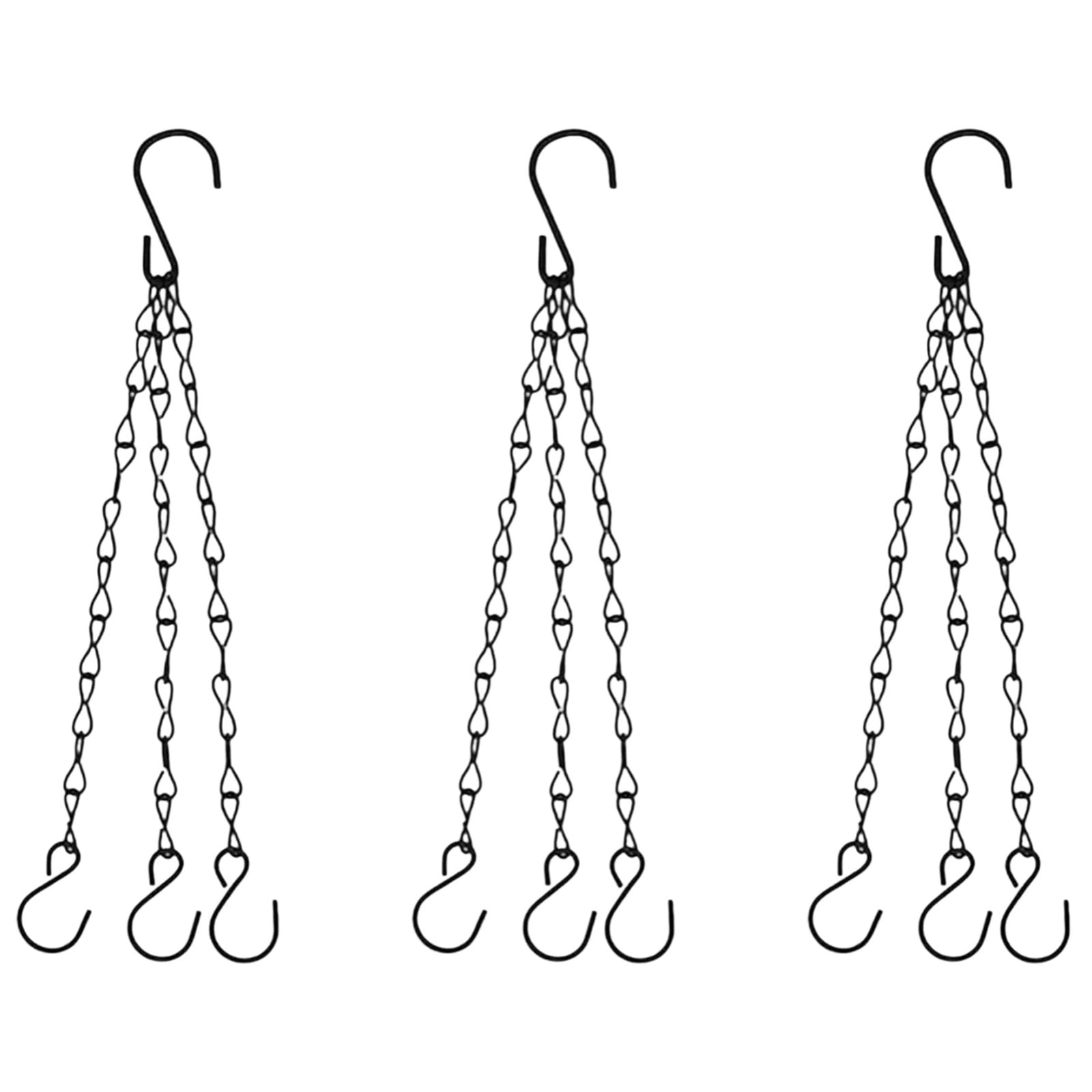 15.74 Inch Hanging Basket Chains with Hooks, 3 Point Hanging Flower Pot ...