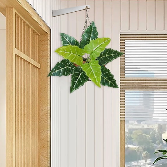 15.74in Artificial Arrowhead Alocasia Foliage, Large Tropical Fake ...