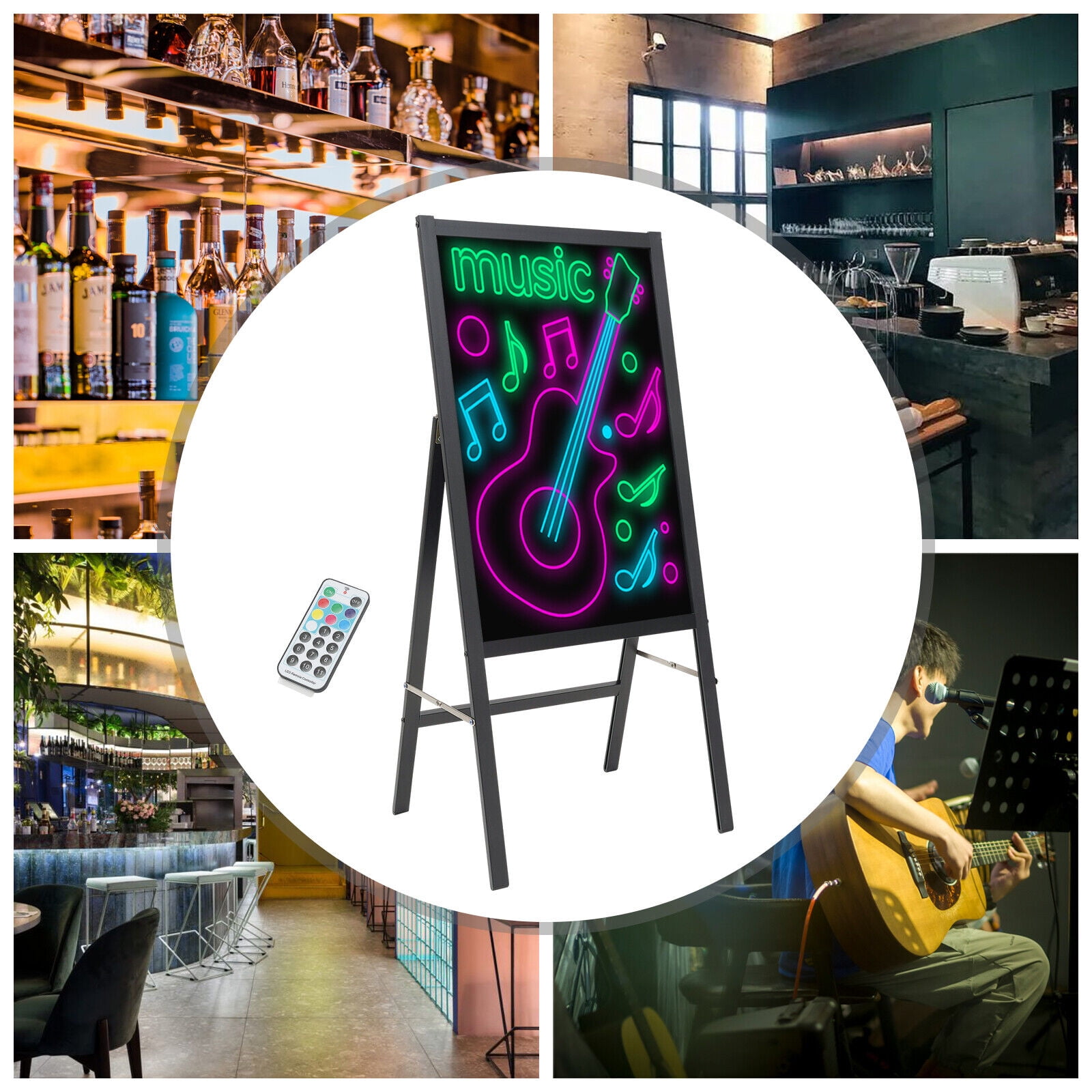 15.75*23.62 inch LED Message Writing Board with 8 Fluorescent Markers ...