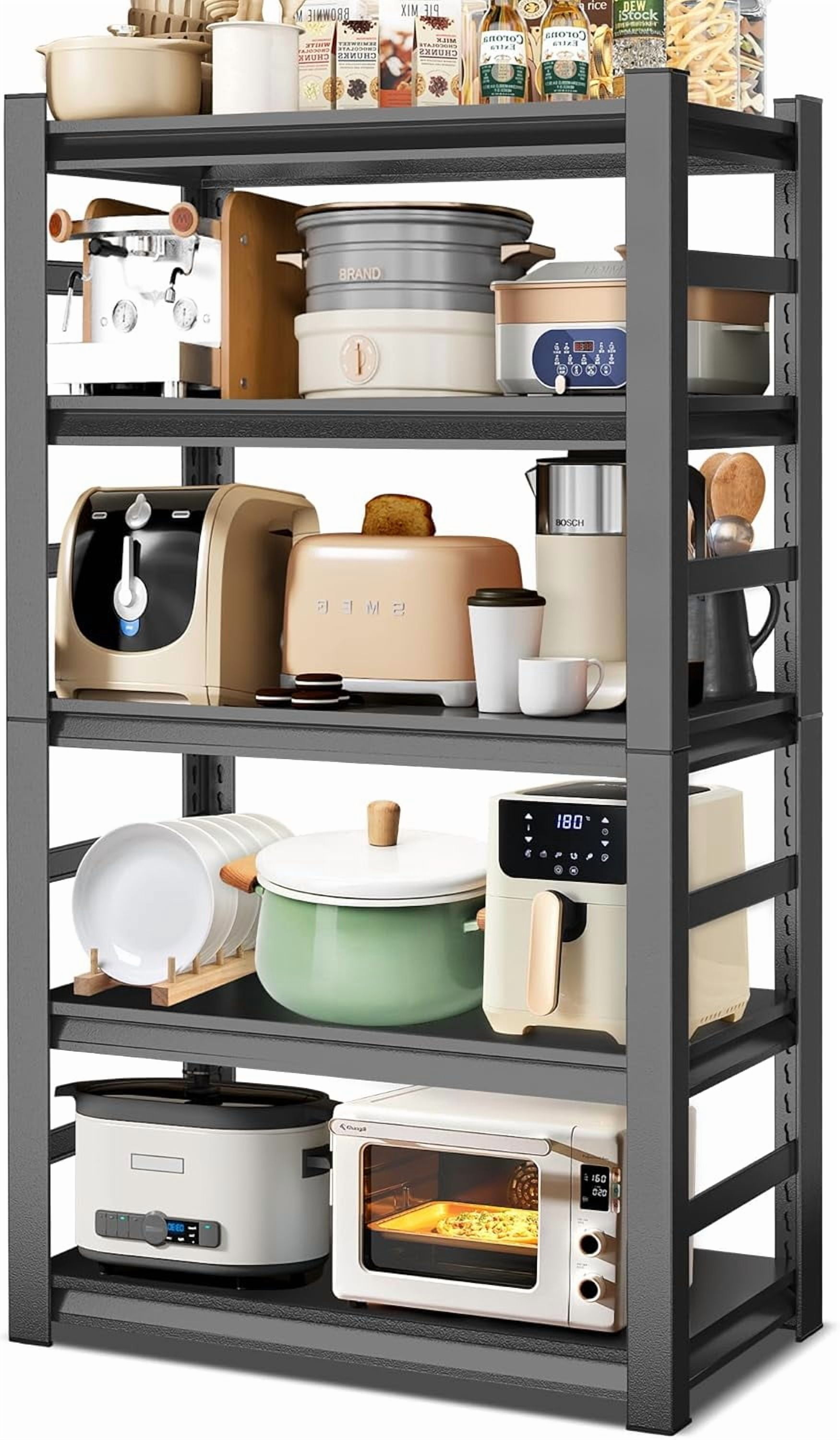15.75" D X 32" W X 63" H Kitchen Storage Shelves Adjustable 5 Tier ...