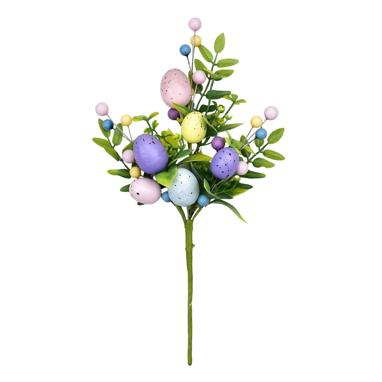 15.75 Inch Easter Artificial Greenery & Egg Stem Decor, Colorful ...