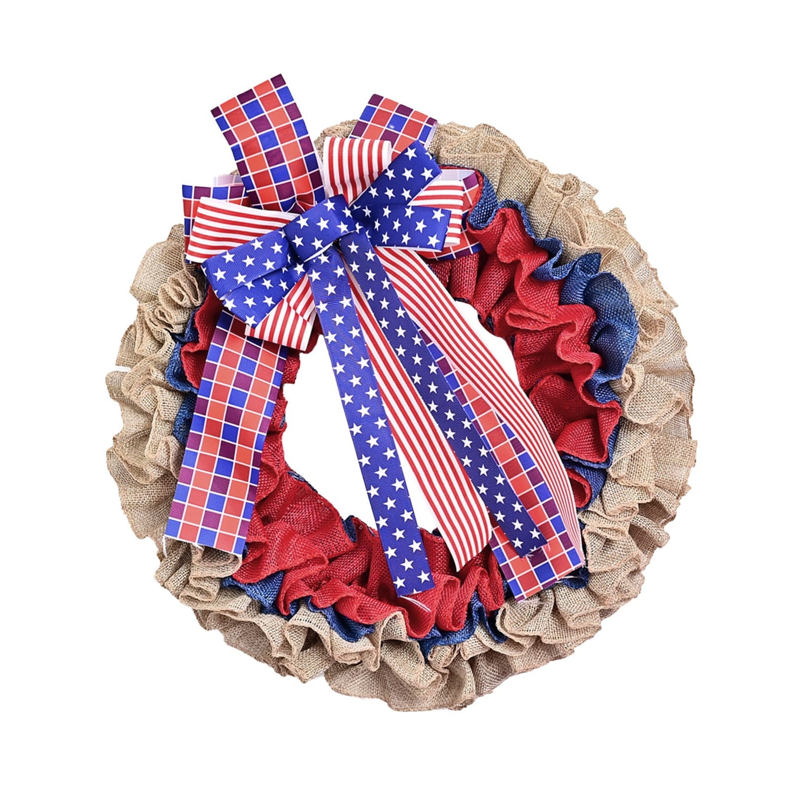 15.75 Inch Patriotic Wreath For Front Door Fourth Of July Independence ...