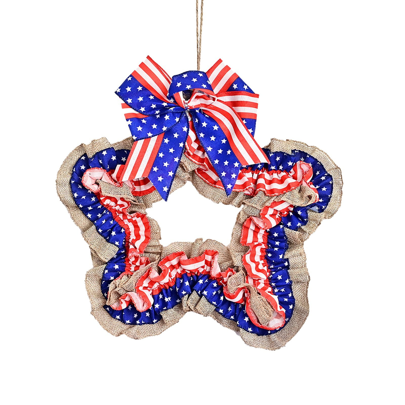 15.75 Inch Patriotic Wreath For Front Door Fourth Of July Independence ...