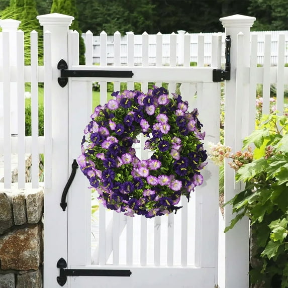 15.75 Inch Spring Wreaths for Front Door, Artificial Floral Door Wreath ...