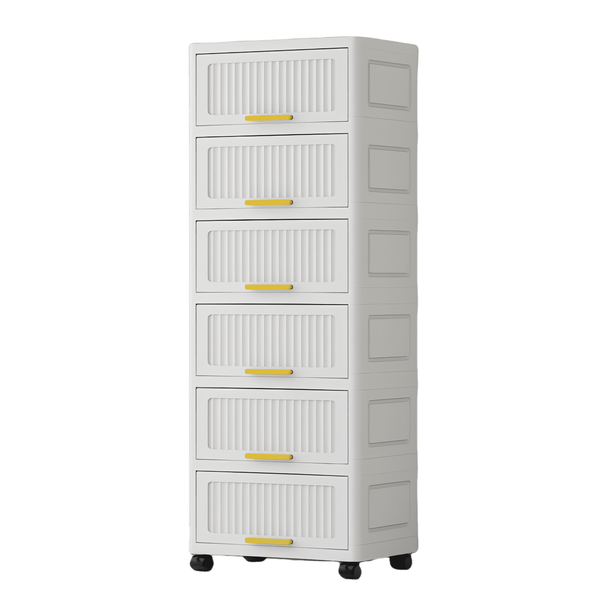 15.75" Side Wide 6-Layers Flip Open Storage Box with Wheels, Free ...